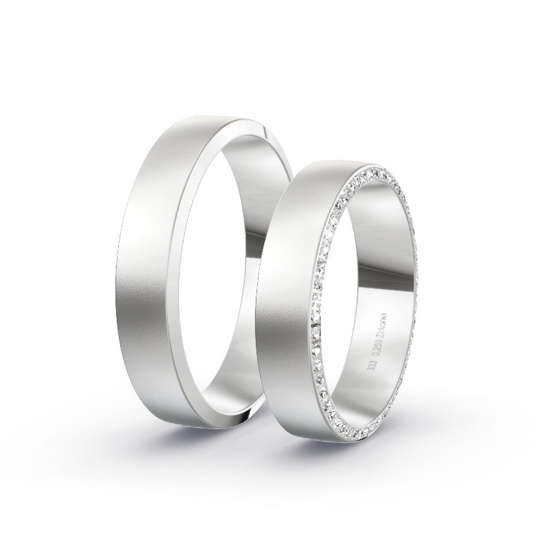 2 Trauringe / Eheringe Weissgold - Modell 1428 Mannheim | EFES